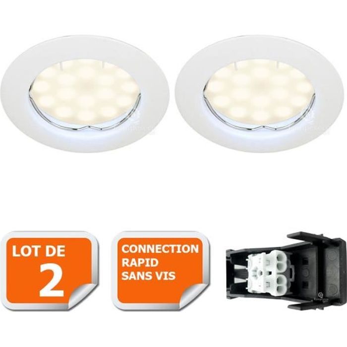 Spot Led Encastrable Fixe Lampesecoenergie Blanc Chaud 5w Gu10