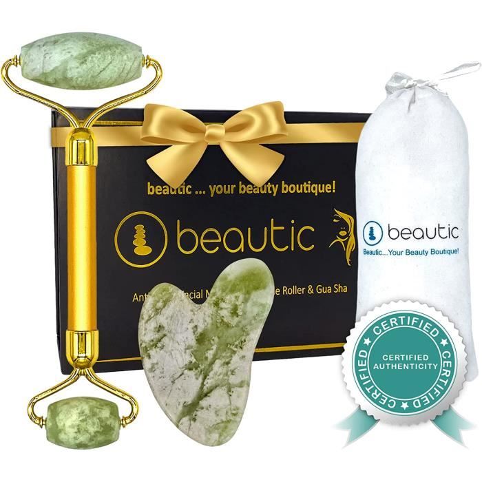 Gua Sha et Rouleau de Jade | Pierre Gua Sha | Jade Roller | Kit massage ...