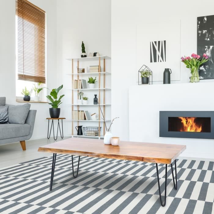 WOMO-DESIGN Table Basse pour Salon - 110 x 60 x 39 cm - en Bois d ...