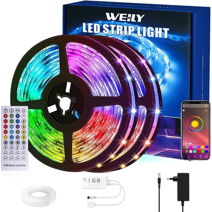 Ruban Led Smart Wifi Bande Led 15M Rgb Multicolore App Contrôle, Bande ...