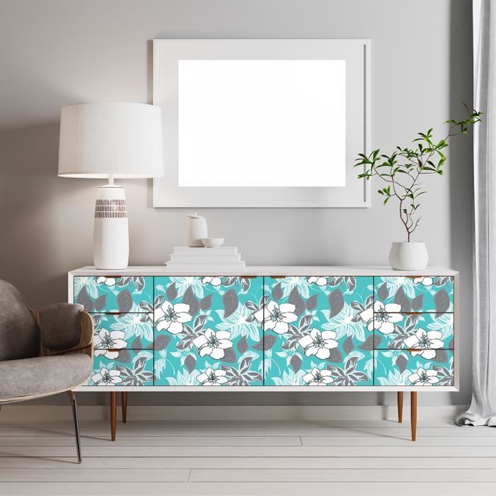 Sticker meuble tropical toyama 60 x 90 cm - Cdiscount Maison