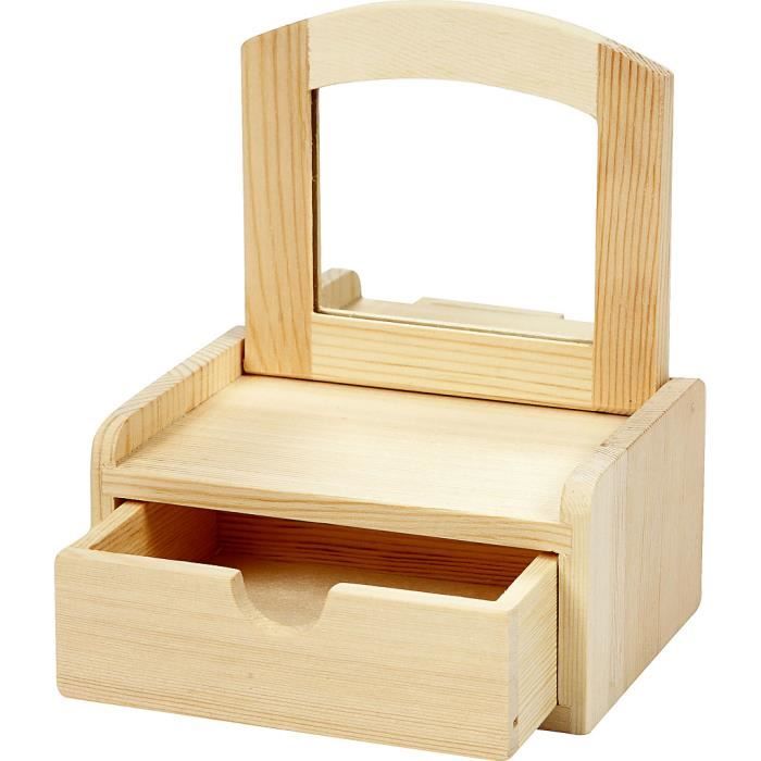 Mini-coiffeuse - Non spécifié - réf 57571 - Bois - Marron - 1 tiroir ...