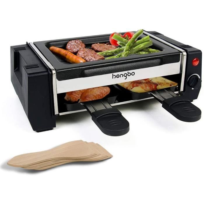 HengBo Mini Raclette avec 2 Poêles, Double Couche de Appareil à ...
