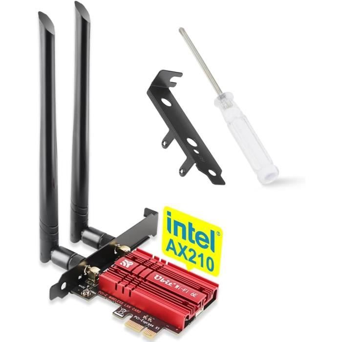 Carte WiFi 6E Intel AXE5400 PCIe WLAN pour PC chipset Intel AX210 avec Bluetooth 5.3 PCI Express ...