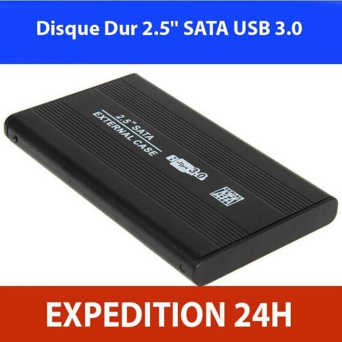 Disque dur externe - USB 3.0 - 2,5 pouces - 5 Gbps - Compatible Windows ...