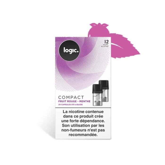 Logic E-Liquide en Capsule Logic Compact – Fruit Rouge/Menthe 12 mg/ml ...
