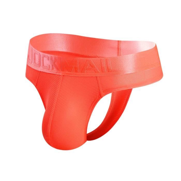 Jockmail Sous Vêtements Sexy Pour Hommes Slip En Tulle Respirant En Maille Taillexl Orange