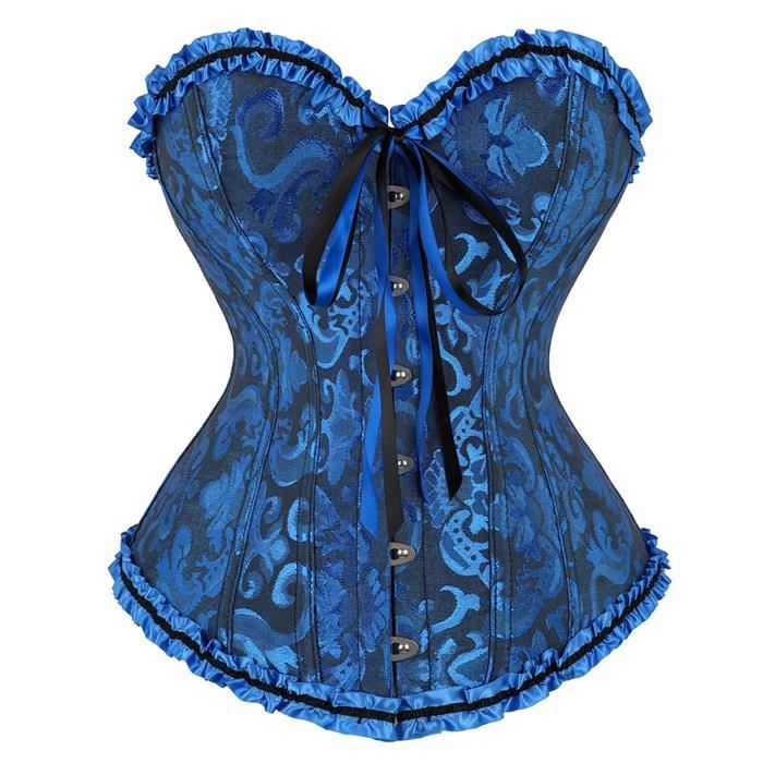 Corset victorien blanc avec bordure en dentelle pour femme,corsets ...