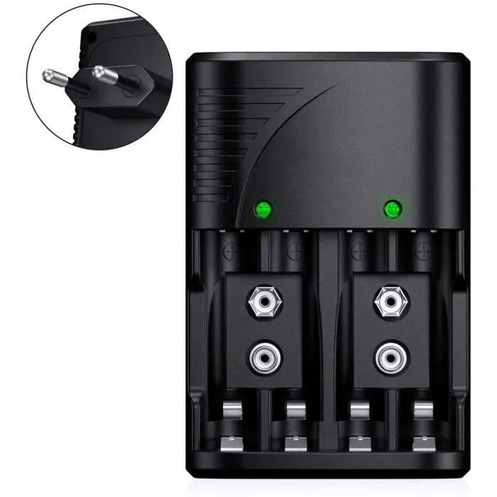 Universel Chargeur de Piles AA-AAA-9V Rapide Chargeur pour AA-AAA NI-MH ...