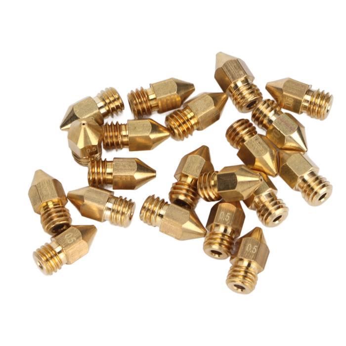 Qiilu Extruder Nozzles, 1.75 Mm Input Diameter MK8 Nozzle Kit M6 Thread ...