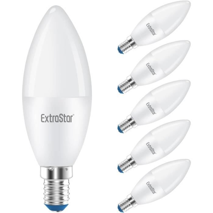 Ampoules Bougie À Led E14 C37, 6W, Équivalent À Une Ampoule À ...