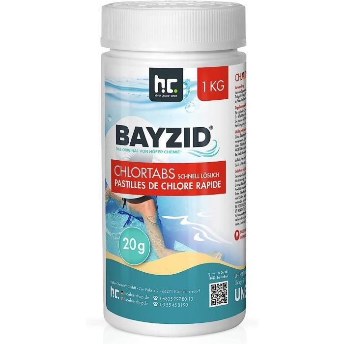 Höfer Chemie 12 x 1 kg BAYZID pastilles de Chlore pour Piscine 20 g ...