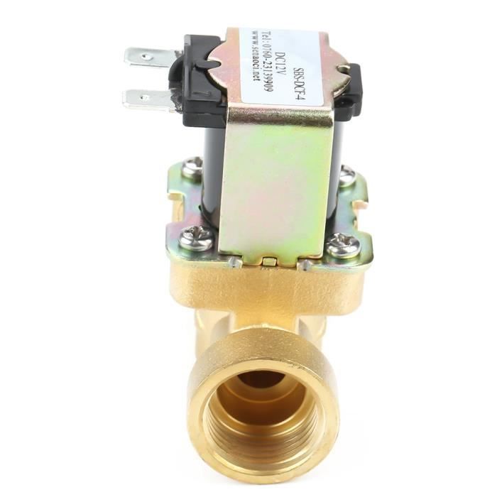Valve, électrovanne Electrovanne DC 12V laiton DN15 G1/2 Electrovanne ...