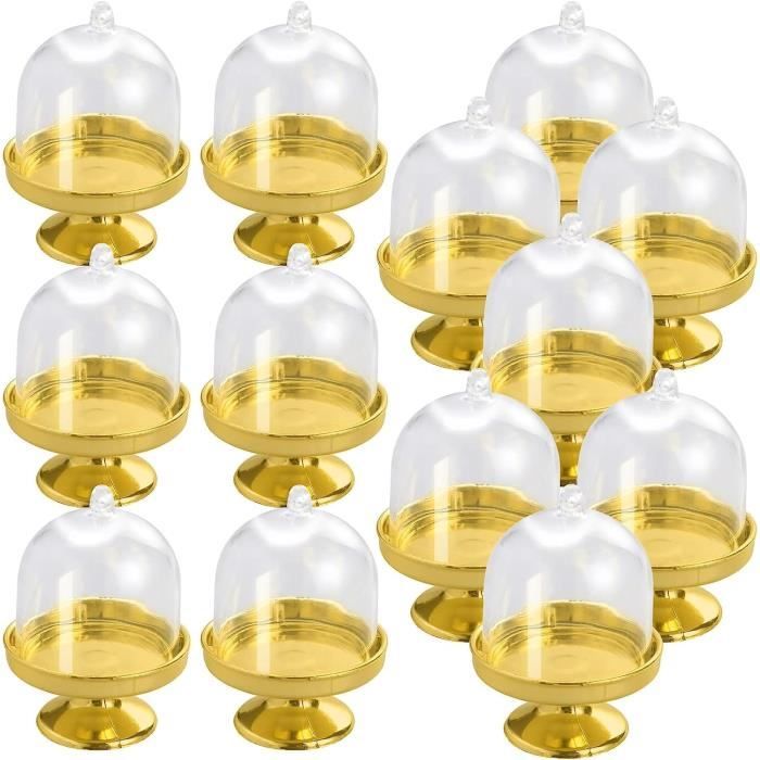 Lot De 12 Mini Présentoirs À Gâteau, Cloches En Verre, Avec Couvercle ...