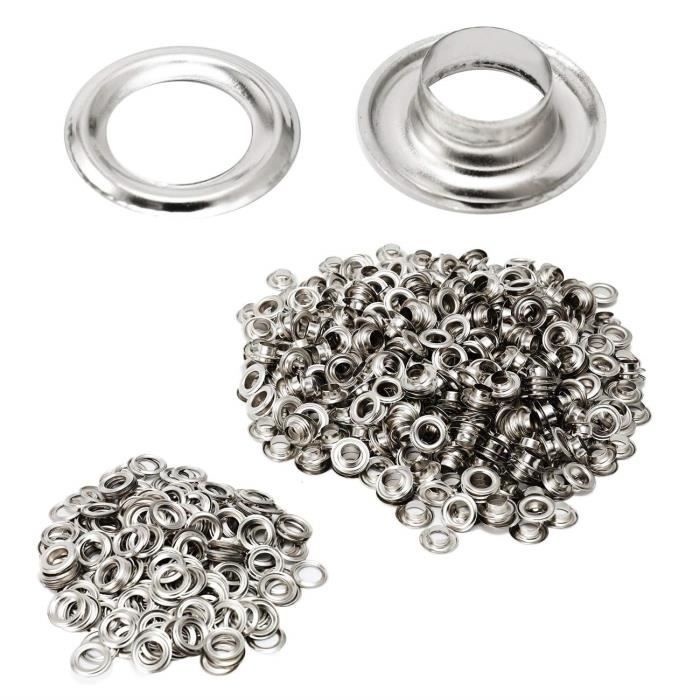 RIVET,Silver-inner 8mm--Kit'oeillets métalliques, 1000 pièces, œillets ...
