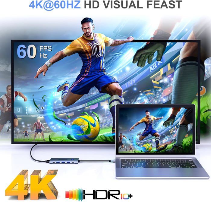 HUB USB C, 9-1 USB C HUB, Adaptateur Macbook Air avec HDMI 4K@60Hz ...