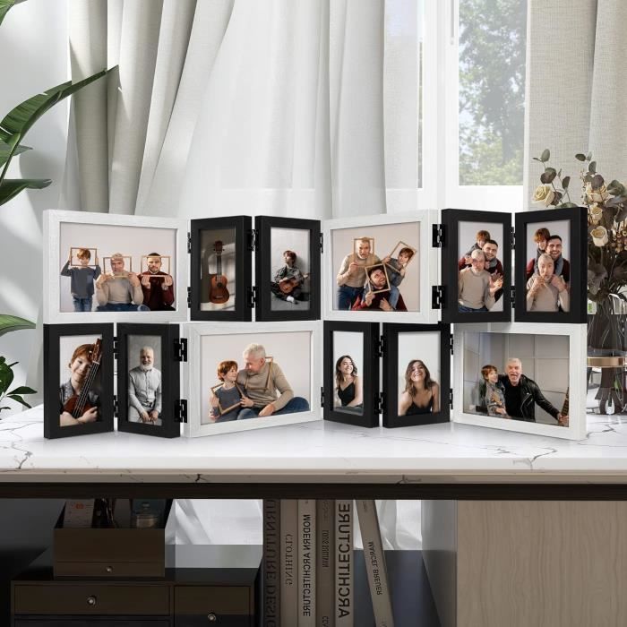 Cadre Photo Collage Noir-Blanc Plusieurs Cadres Photo 10X15Cm-4X6Pouces ...