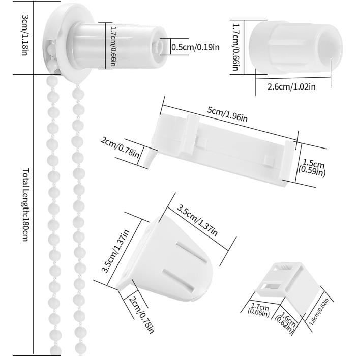 2 Sets Fixation pour Store Enrouleur, Raccord de Store à Rouleau, 17 mm ...