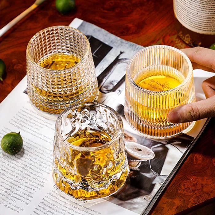 Verre À Whisky En Cristal À Fond Plat - Premium 5Oz, Tumbler, 3 Verres ...