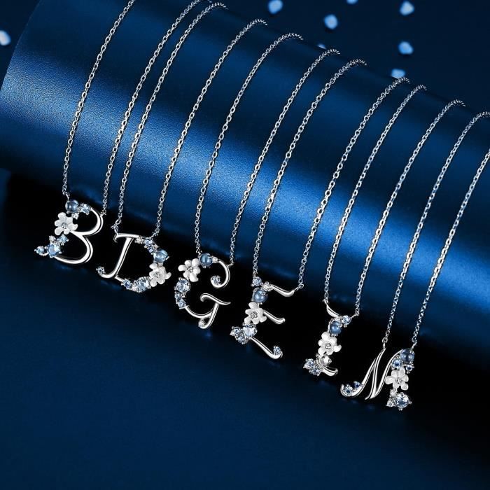 Lynn Collier Pendentif Lettre Initial De L'Alphabe En Mon Collier Prénom Personnalisé En Argent ...