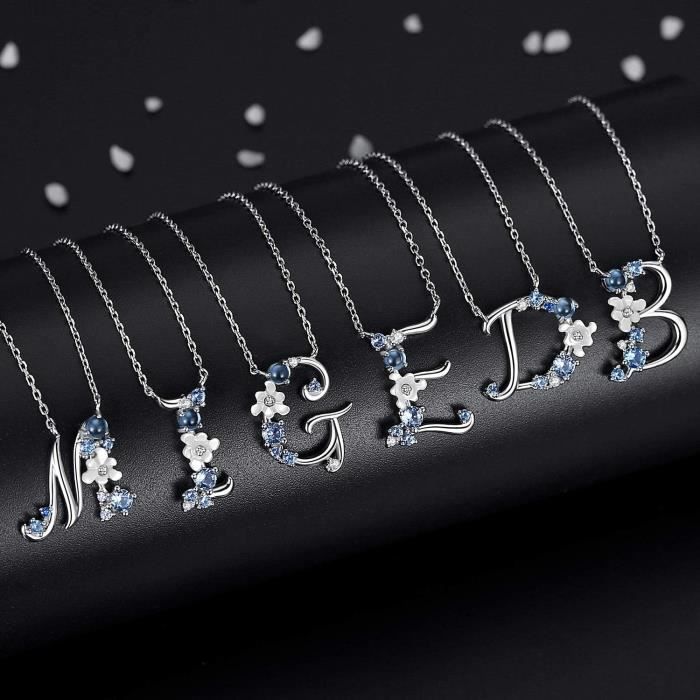 Lynn Collier Pendentif Lettre Initial De L'Alphabe En Mon Collier Prénom Personnalisé En Argent ...