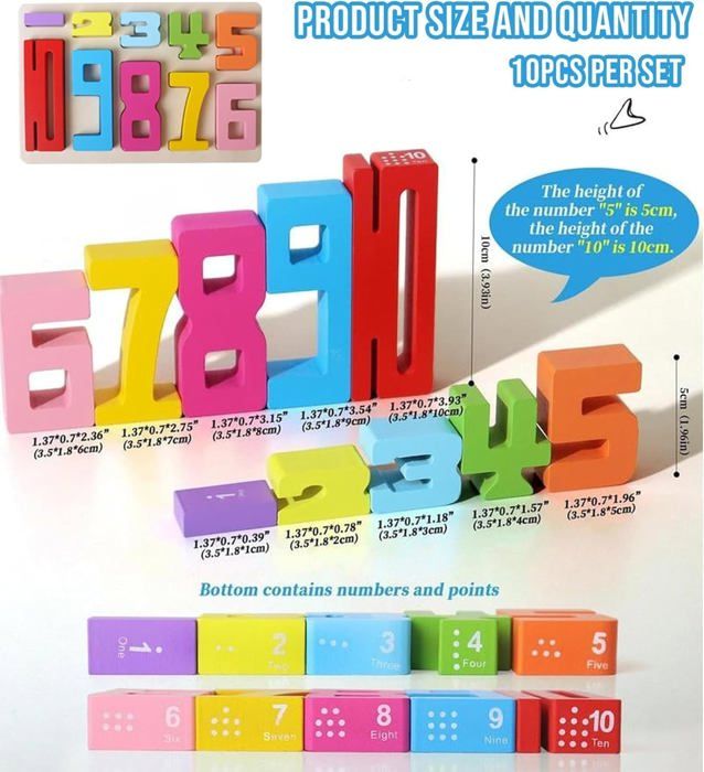 Wooden Number Building Blocks, Digit Blocks, Friends of Ten Blocks ...