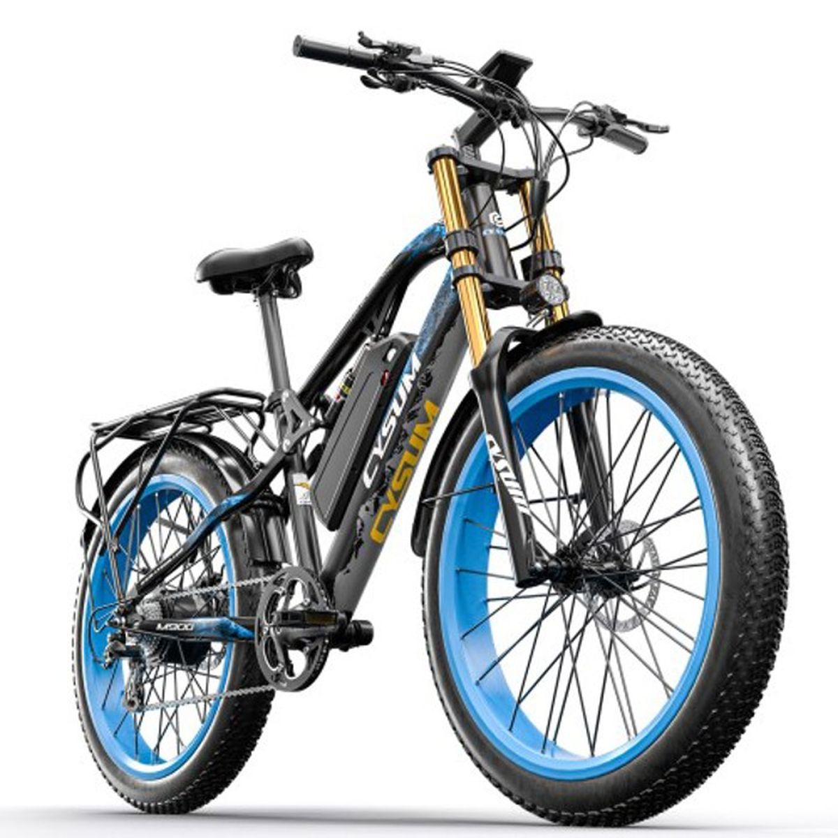 Vélo électrique homme, M900 Bleu fat bike électrique, 26 pouces VTT ...