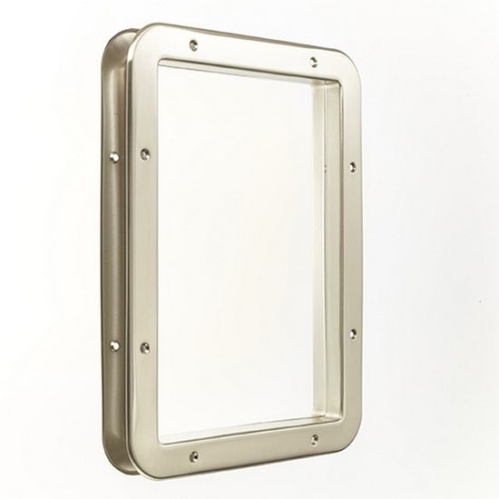 Hublot de porte rectangulaire 31x41cm en métal nickelé mat pour portes ...