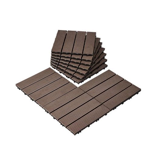 VEVOR Dalles de Terrasse Emboîtables, Lot de 27, Revêtement de Sol Plastique Bois WPC ...