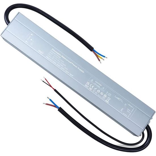 IP67 Transformateur LED Dimmable 12V 60W, 220V CA à 12 Volt CC Driver 5A, 0-10V ou TRIAC ...