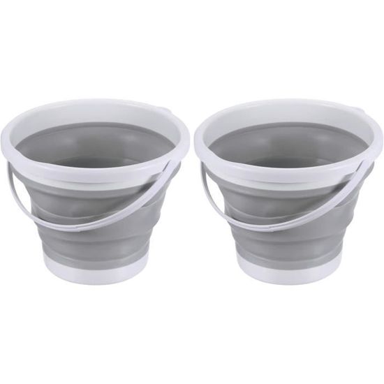 10L Pliable Seau, 2 Paquet Portable Pliable Plage Seau Plastique Extérieur Seau Pour Campement ...