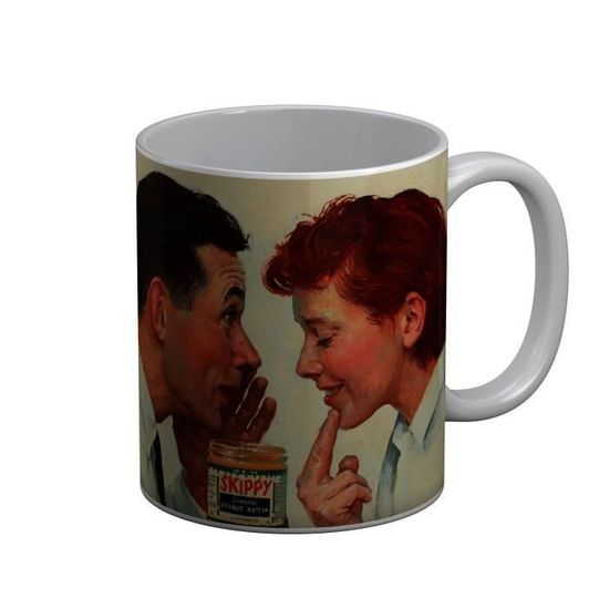 Mug Céramique Beurre de Cacahuete Skippy Peinture Norman Rockwell Pub ...