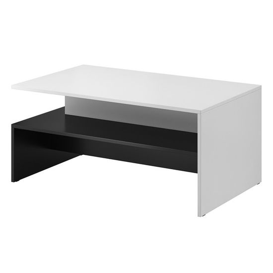 Table basse RAMOS – Coloris noir et blanc – Design moderne – Plateau ...