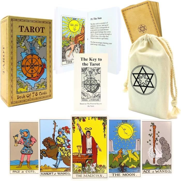 Lot de 78 cartes de tarot originales Ensemble de cartes de tarot ...
