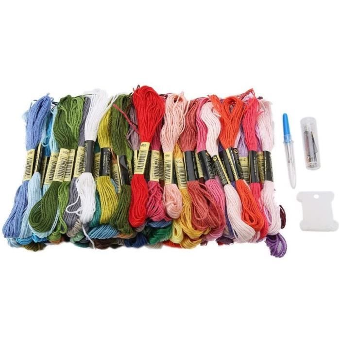 Coton Fil à Broder 100 Couleurs Arc En Ciel Ensemble De Demarrage De ...