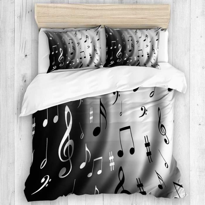 140x200cm-Parure De Lit,Beat Of Music Notes Compose Composition Drapeau ...