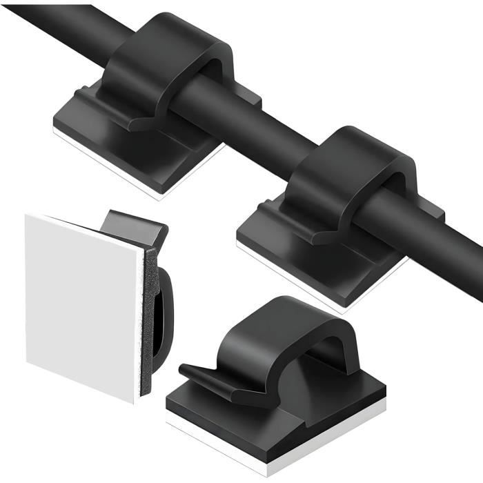 100 Pièces Clips Cable Adhesif, Mini Clips De Câble Auto-Adhésifs, Clips Câbles Adhésifs ...