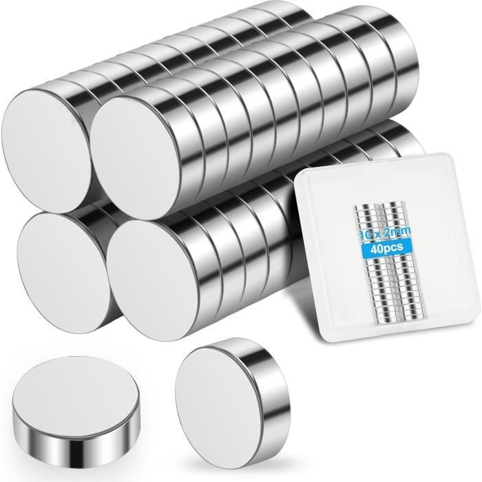 10×2mm Aimants Tableau Magnétique, 40 Pièces Petit Aimant Puissant ...