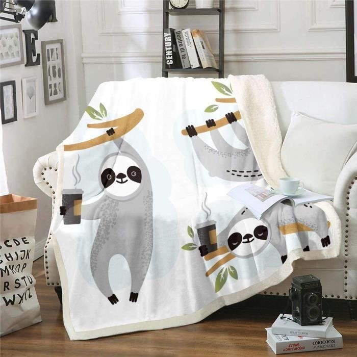 Plaid en Polaire Animal Mignon pour Dessin animé Paresseux Plaid Arbre ...