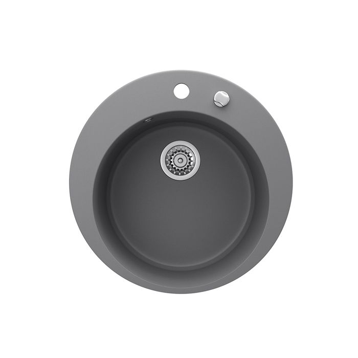 Bergström évier en granit rond Ø 505mm siphon inclus évier de cuisine à ...