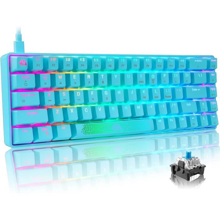 Mini Clavier De Jeu Mécanique 60% Avec Rétroéclairage Rvb Compact 68 ...