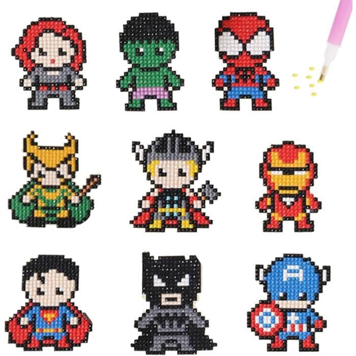 Diamond Painting Kit Enfant, 9Pcs Diy Diamant Autocollant Peinture Kit, Kit Mosaïque Pour ...