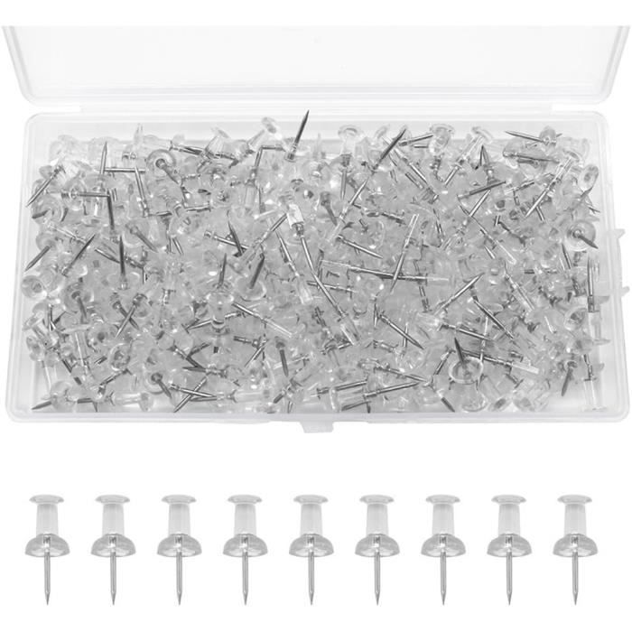100Pièces Punaise Transparente, 23 Mm Punaises Tableau Liège Épingles ...