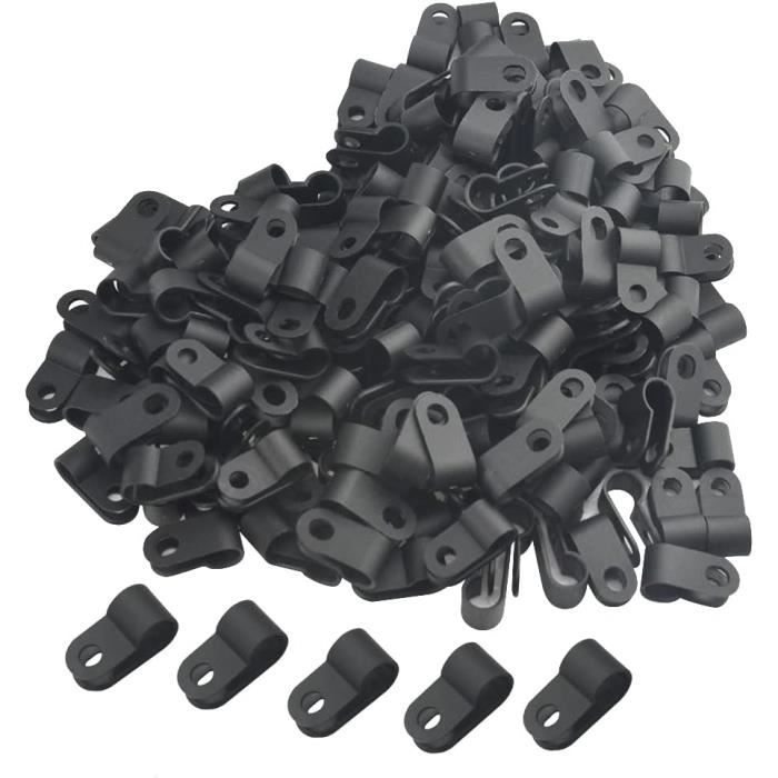 200 Pièces R-Type Câbles Clips Serre-Câble En Nylon Pinces À Câble ...