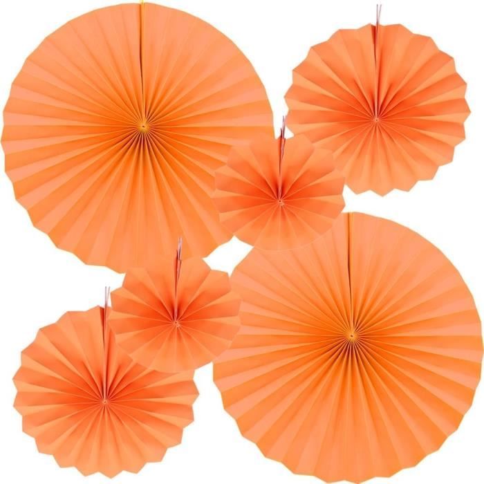 Lot De 6 Éventails En Papier 20-30-40 Cm, Décoration De Fête Rondes ...