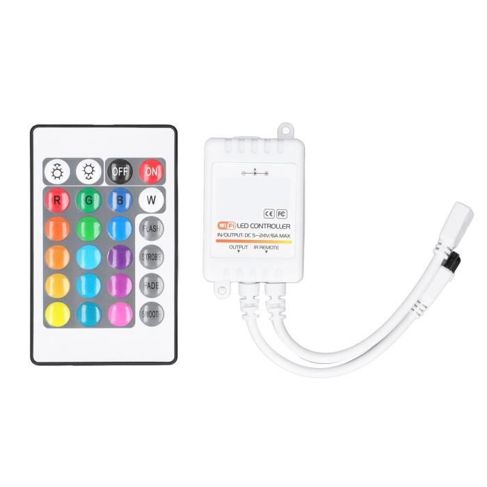 Contrôleur LED - CIKONIELF - IR 24 Clés - Multicolore - Télécommande ...