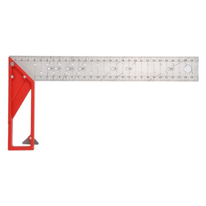 Règle de menuisier, 30cm Règle à angle droit 45 ° / 90 ° Manche en ...