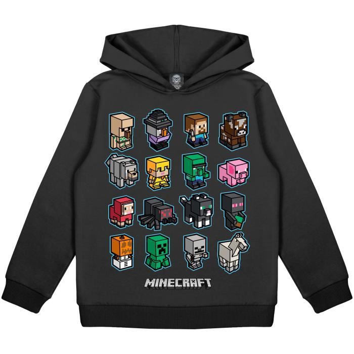 Minecraft - Sweat à capuc Noir - Cdiscount Prêt-à-Porter