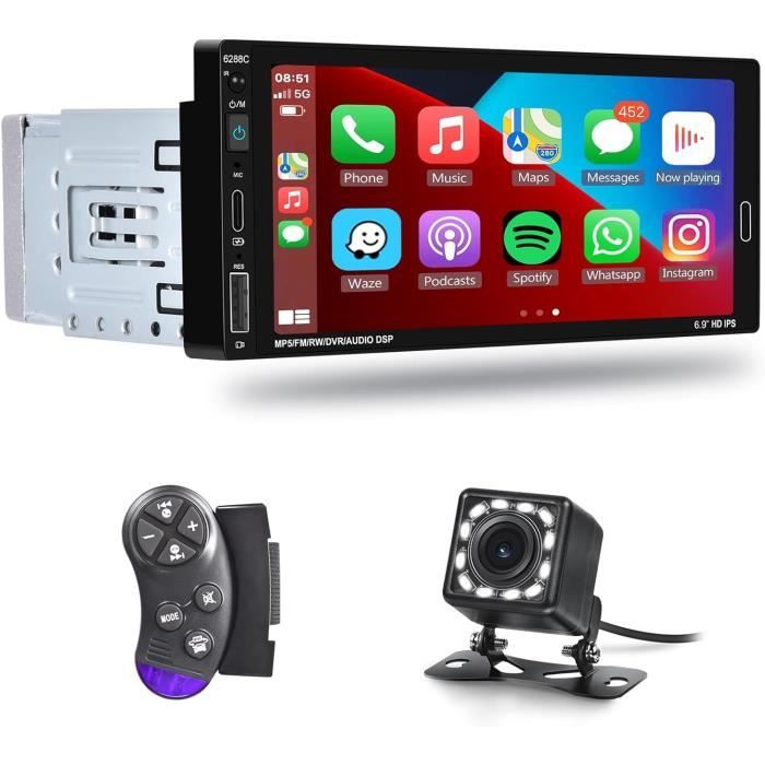 Autoradio 1 Din Carplay Avec Écran Tactile 6.86'' Bluetooth 5.0 Usb ...