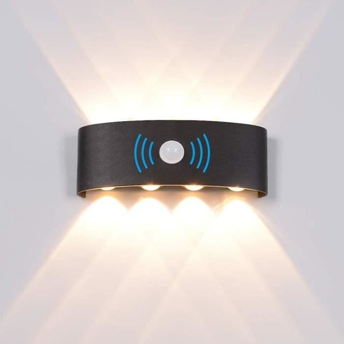Applique Murale D'Extérieur Avec Détecteur De Mouvement 8 W Led ...